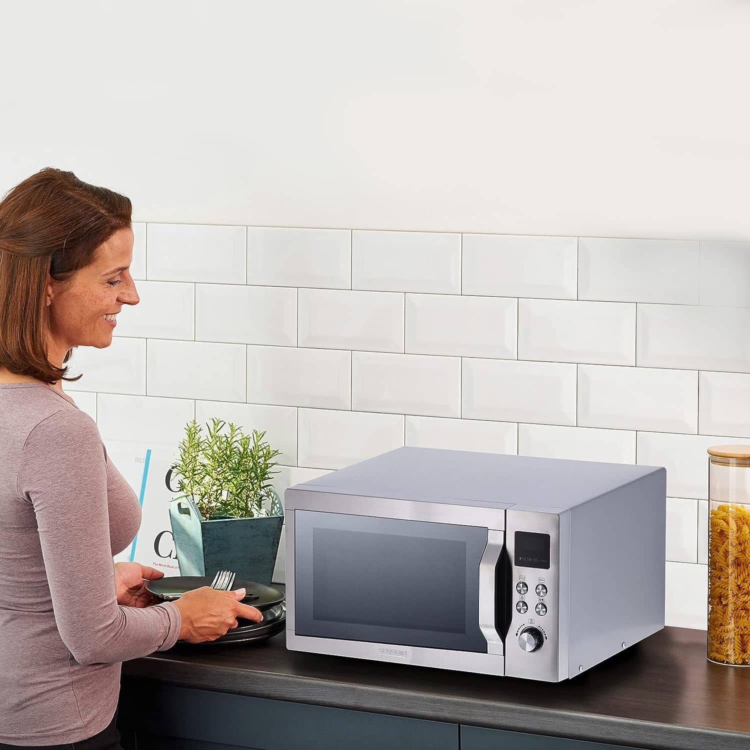 Cuptor cu microunde 3in1, 25 litri, Severin, S7774, inox - Conox