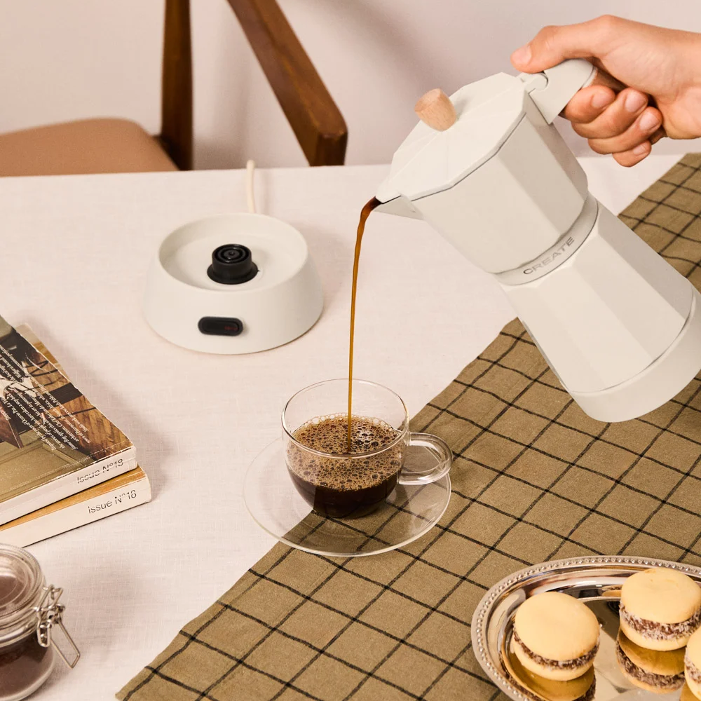 Espressor moka pot electric, CREATE, Thera, 300 ml, crem - Conox