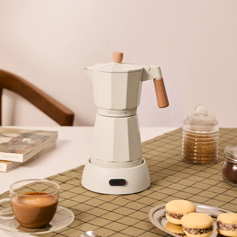 Espressor moka pot electric, CREATE, Thera, 300 ml, crem - Conox