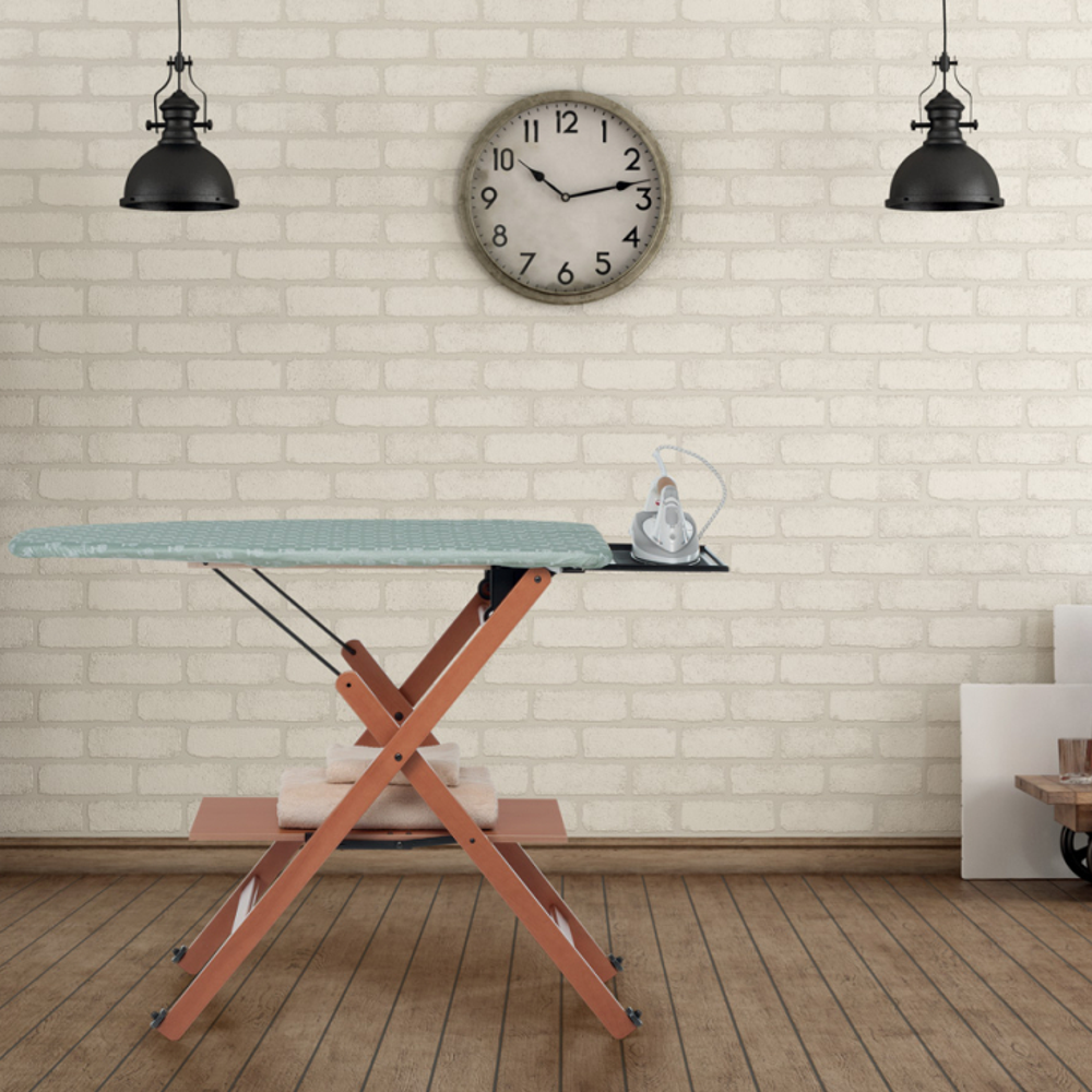 Masa de calcat pliabila cu raft, Foppapedretti, ASSAI, lemn cires - Conox