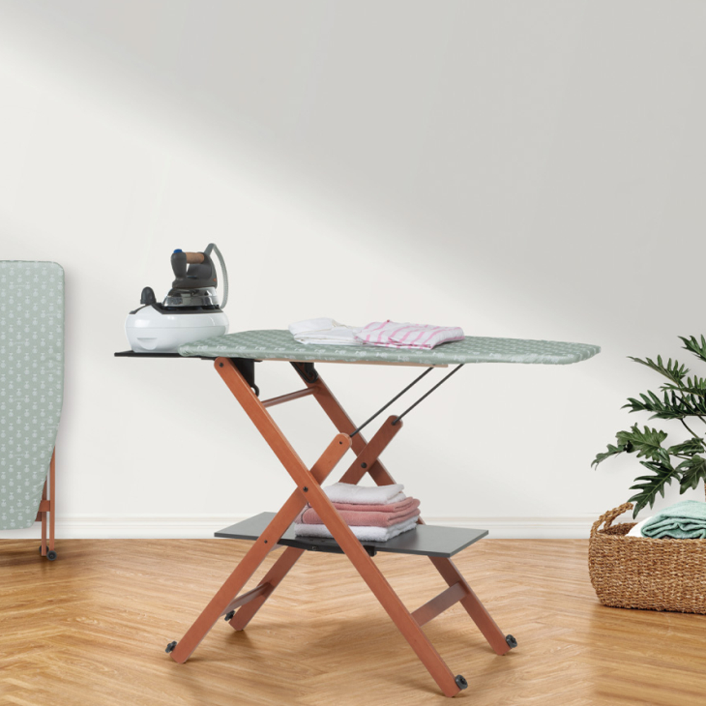 Masa de calcat pliabila cu raft, Foppapedretti, ASSAI, lemn nuc - Conox